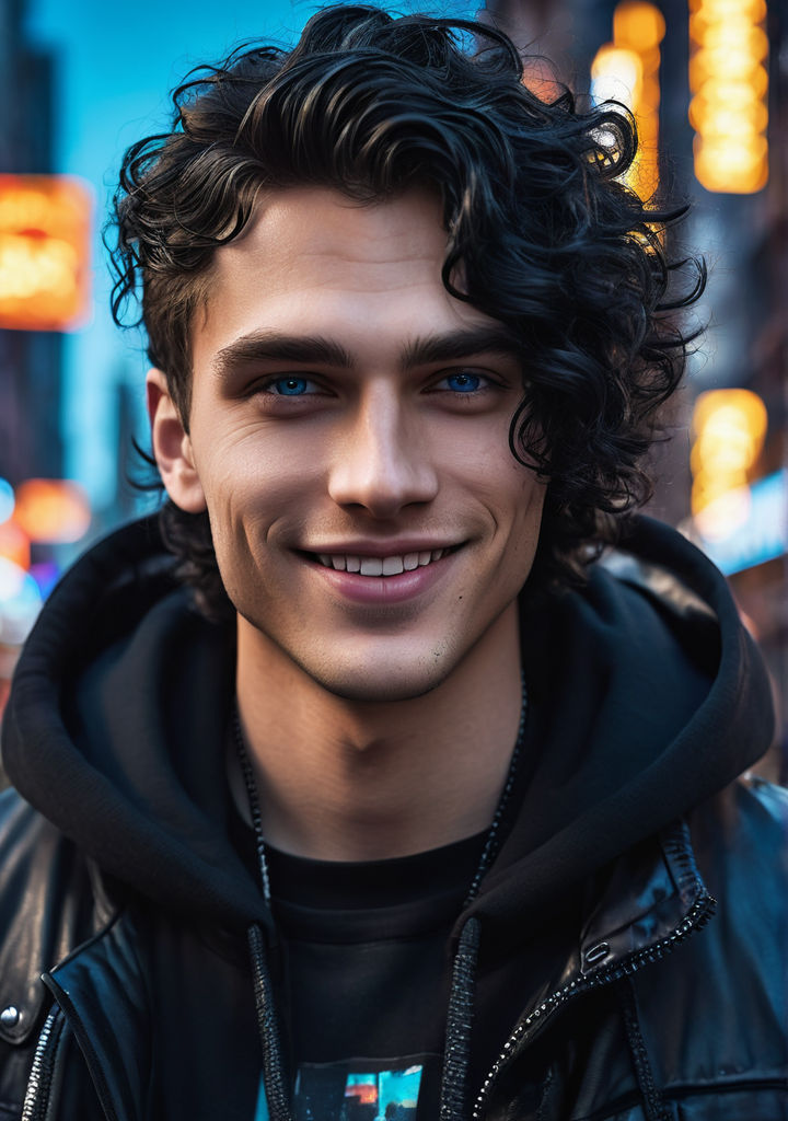 Young Russian man with wavy ashy black hair by Mariia Zakharova ...