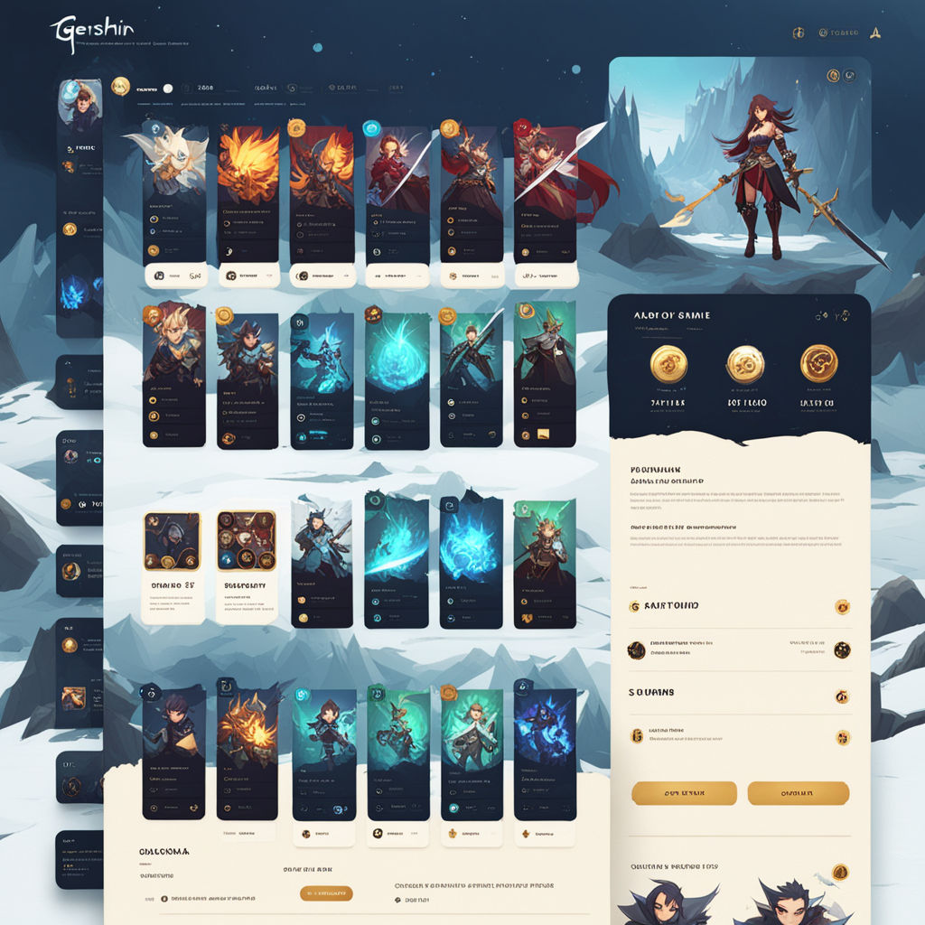 Detailed Genshin Impact-inspired RPG game UI kit by Jose - Playground