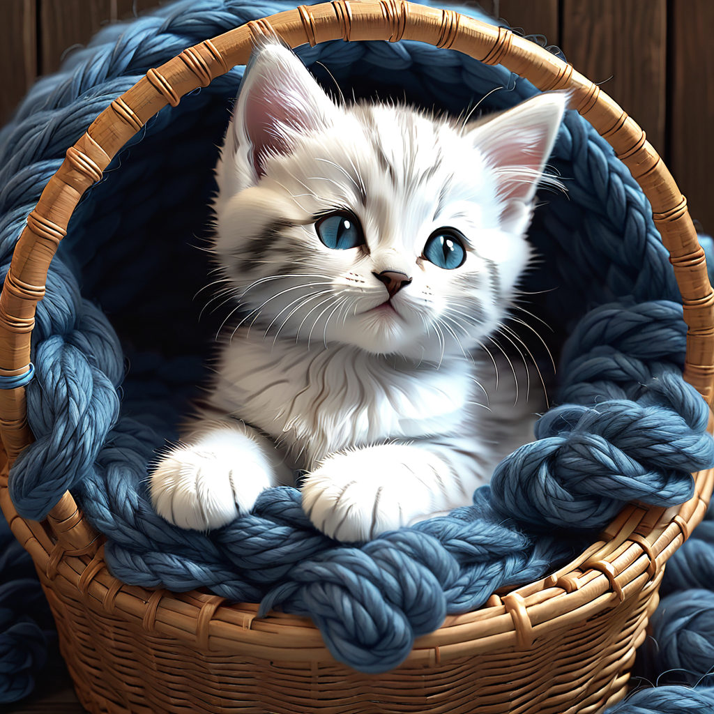 An animation of a cute little kitten taking a nap in a wool ... by L S ...
