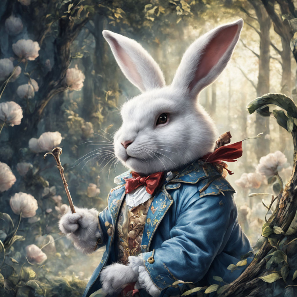 White rabbit from Alice in wonderland by Lynnsey Montgomery - Playground