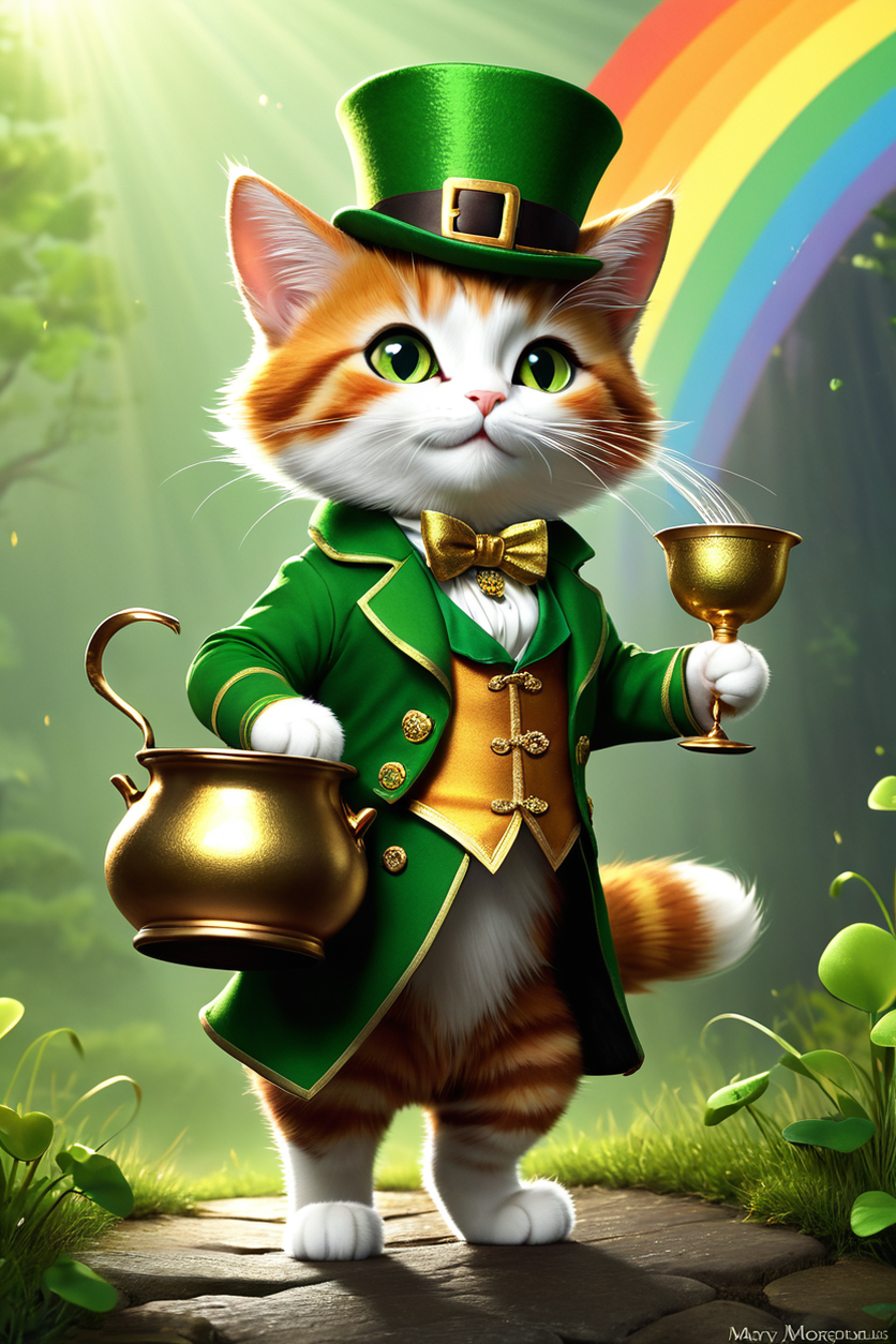 Extremely cute leprechaun cat by Kastellen - Playground