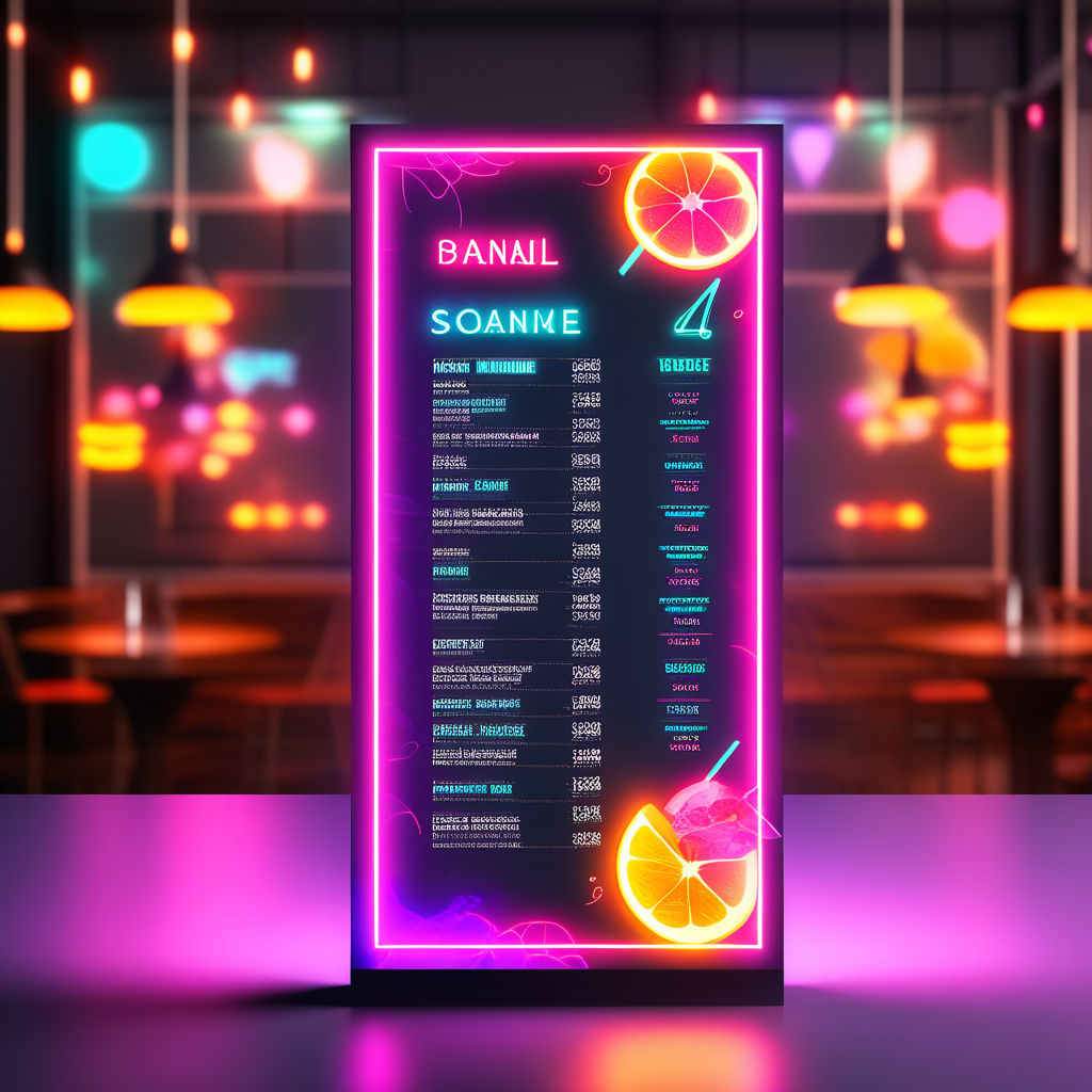 Menu mockup A4 for a modern stylish bar by Виктор Мельников - Playground