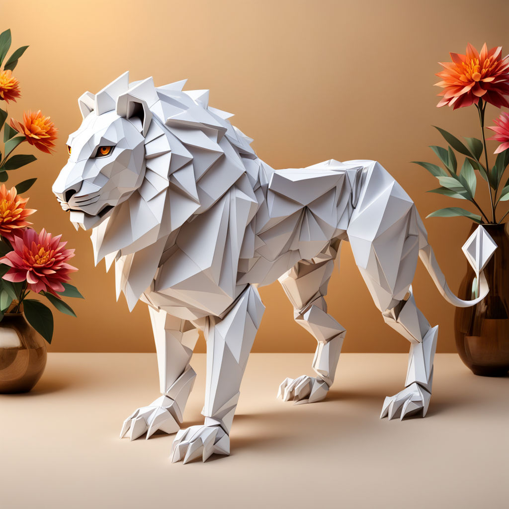 A digital masterpiece of an origami mech by Adriel Oliveira - Playground