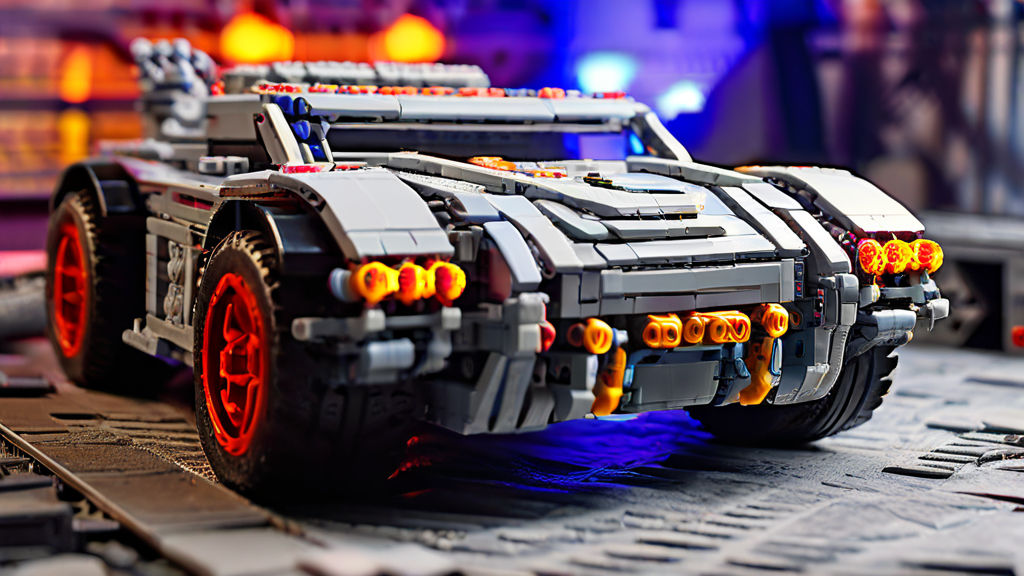 The centerpiece of the scene is a super battle car construct... by LE ...