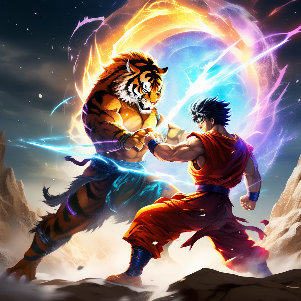 Tiger Goku VS King Zeno by Aboobaida - Playground