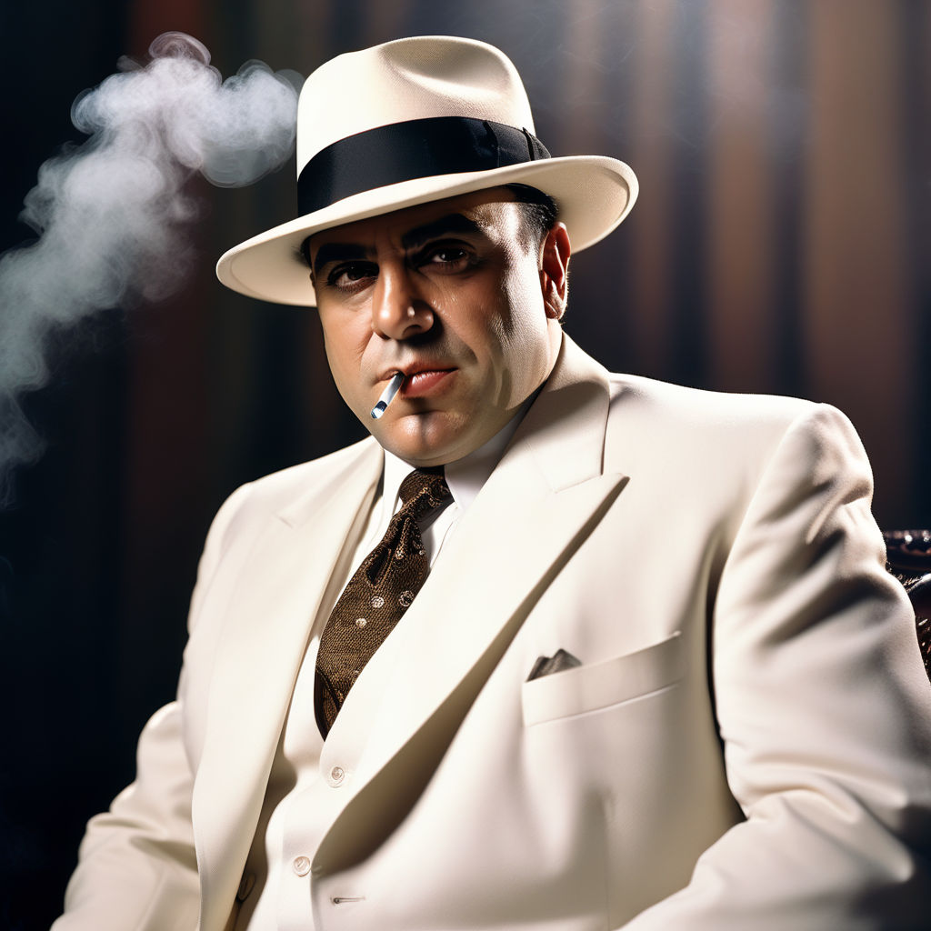 AL CAPONE smoking cigar with white hat by Nicky Radio - Playground