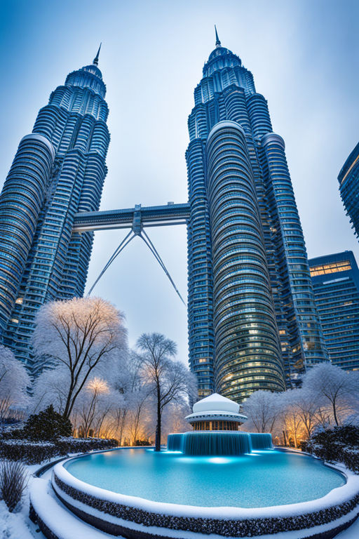 Winter Snow falling Malaysia petronas twin towers by ART SHOTY _ INSTA ...