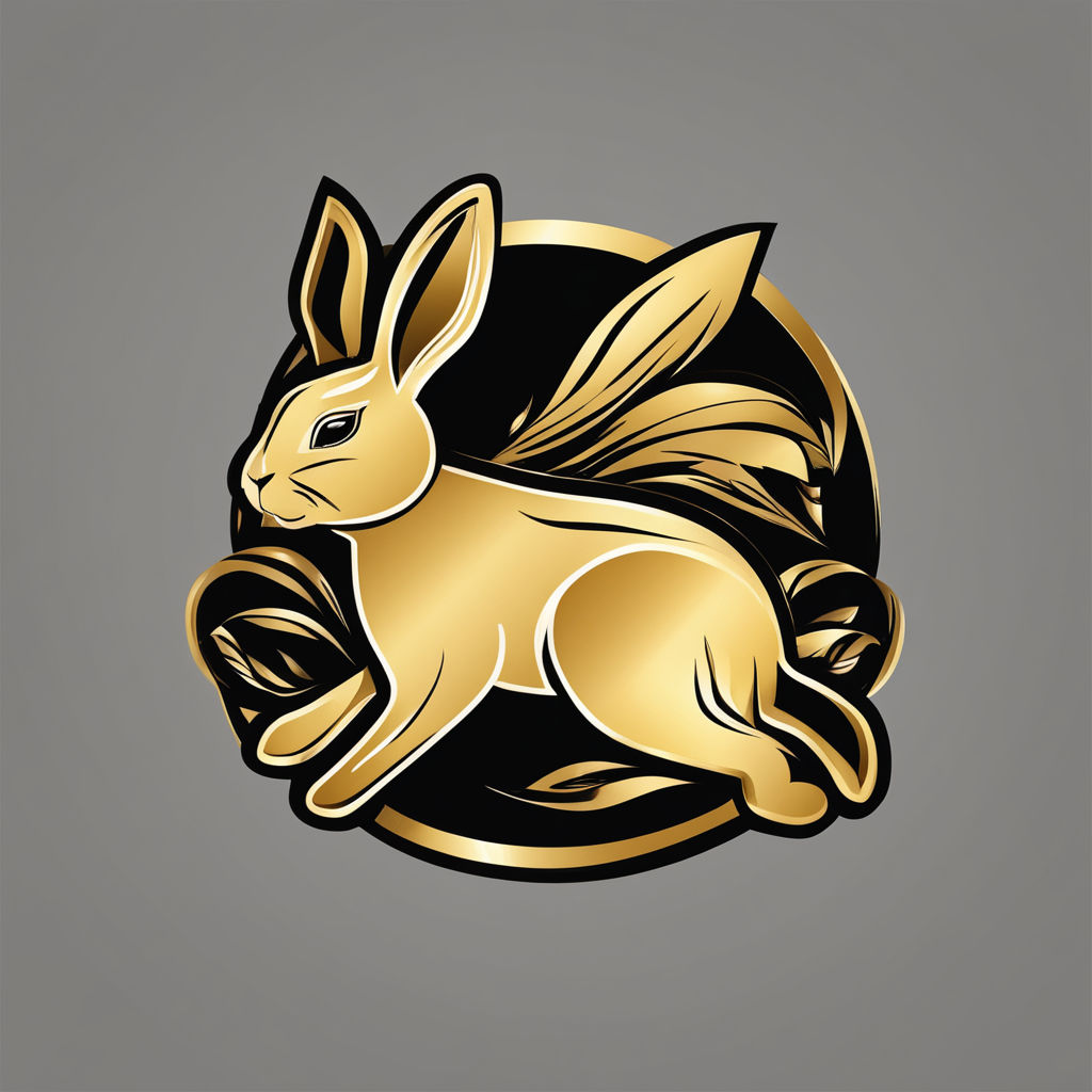 Gold rabbit logo. Vector image. by 심상민 - Playground