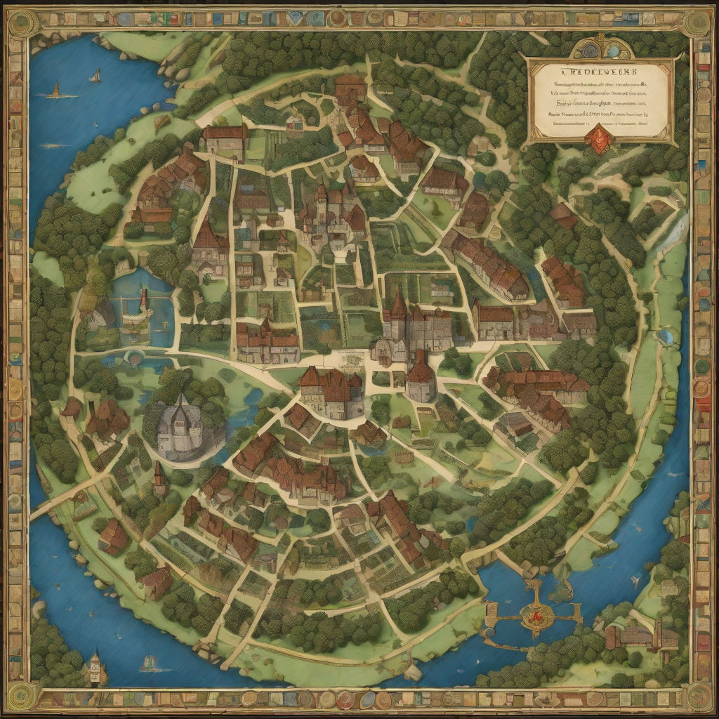 Top-down intricately detailed map of a medieval castle by FlakeyGuide ...