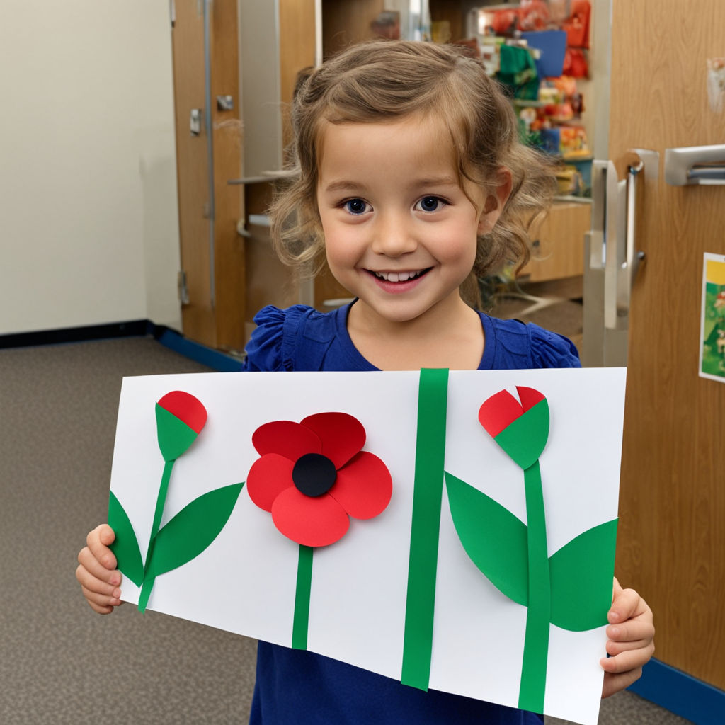 Preschooler Holding Paper Poppy Craft. CELEBRATE with Gisel... by ...