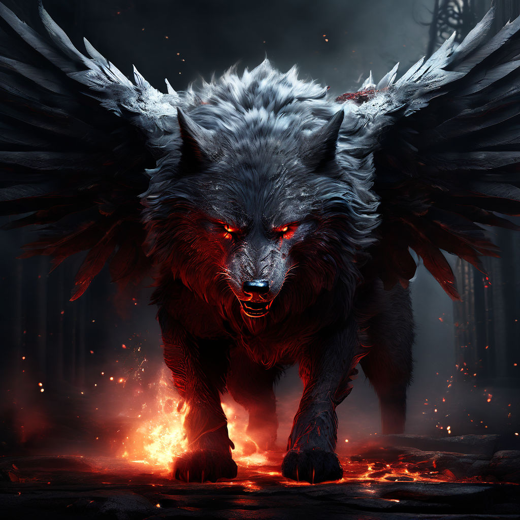 Demon Wolf With Wings