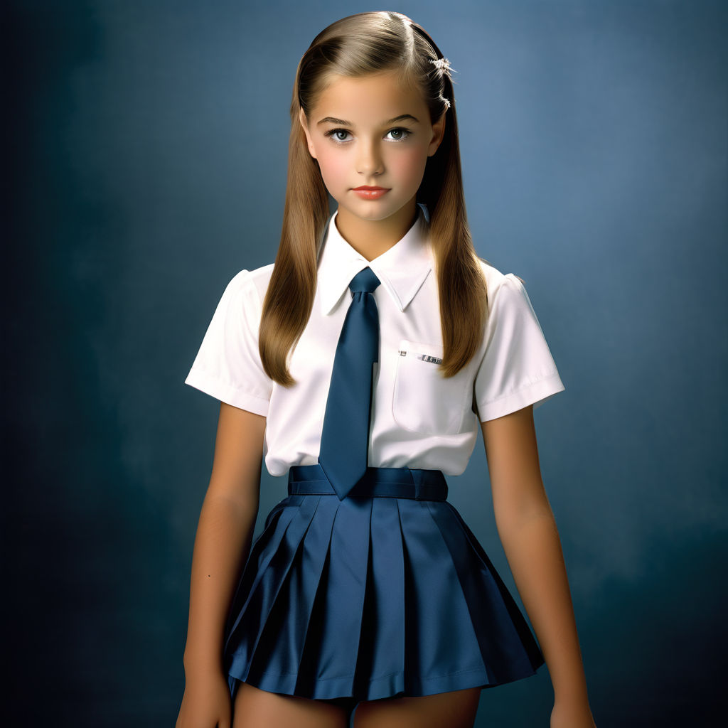 A pretty eleven year old girl on her first day of school wea... by Dean ...