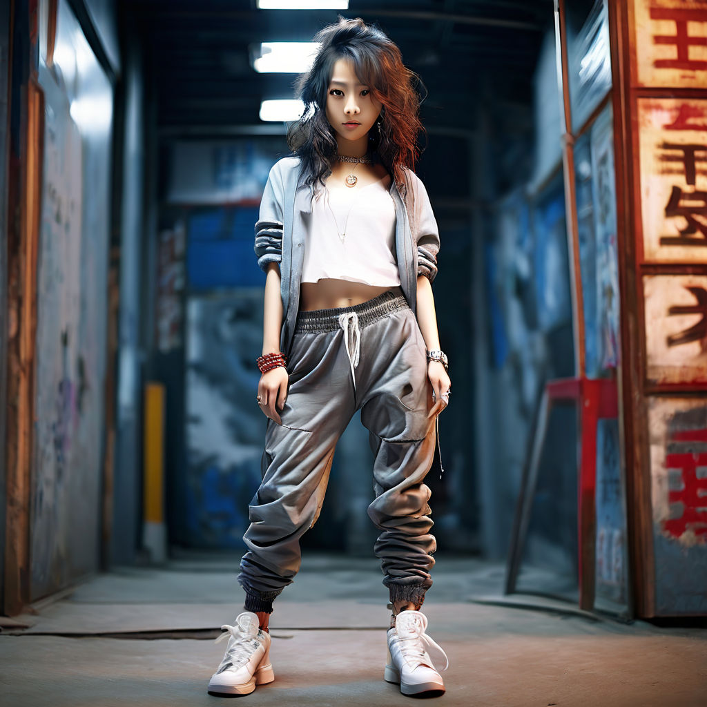 A pretty modern chinese girl full-body shot until leg - hip ... by Wei ...