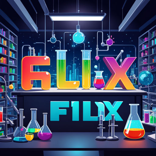 Scientistic lab with word flix in the scene everywhere multi... by ...