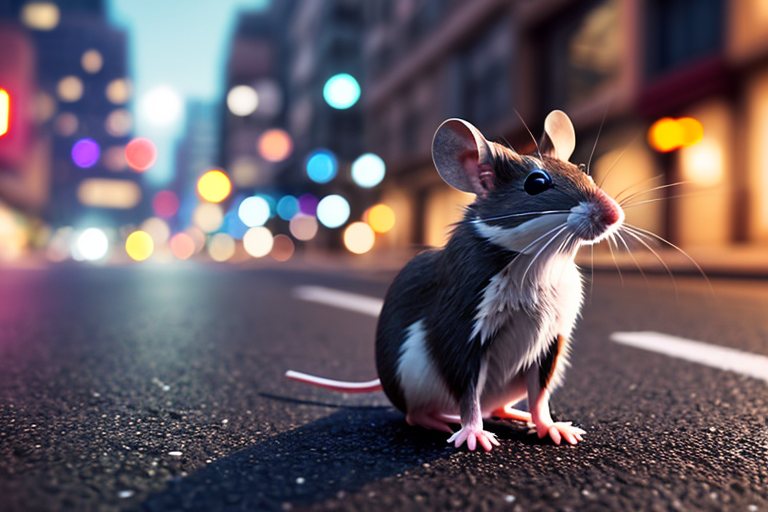 A close up of a mouse on a city street by Patrick Karlsson - Playground