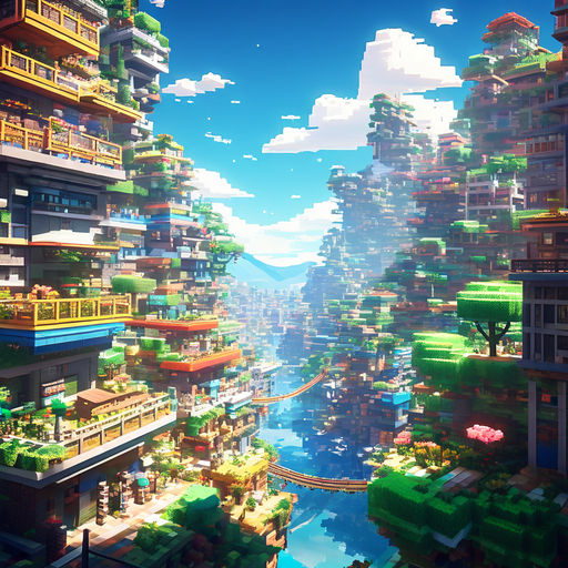 Minecraft's central pixelated world transformed into a vast by irene ...