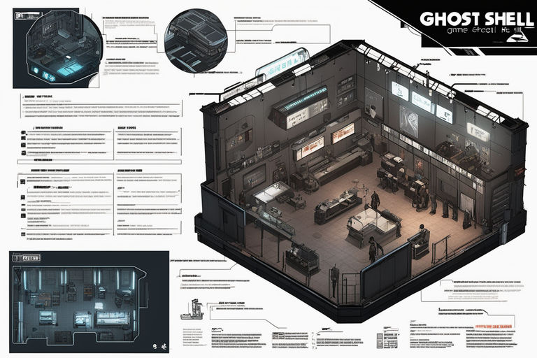 Top-down game-level concept art for a 'Ghost in the Shell'-i... by How ...