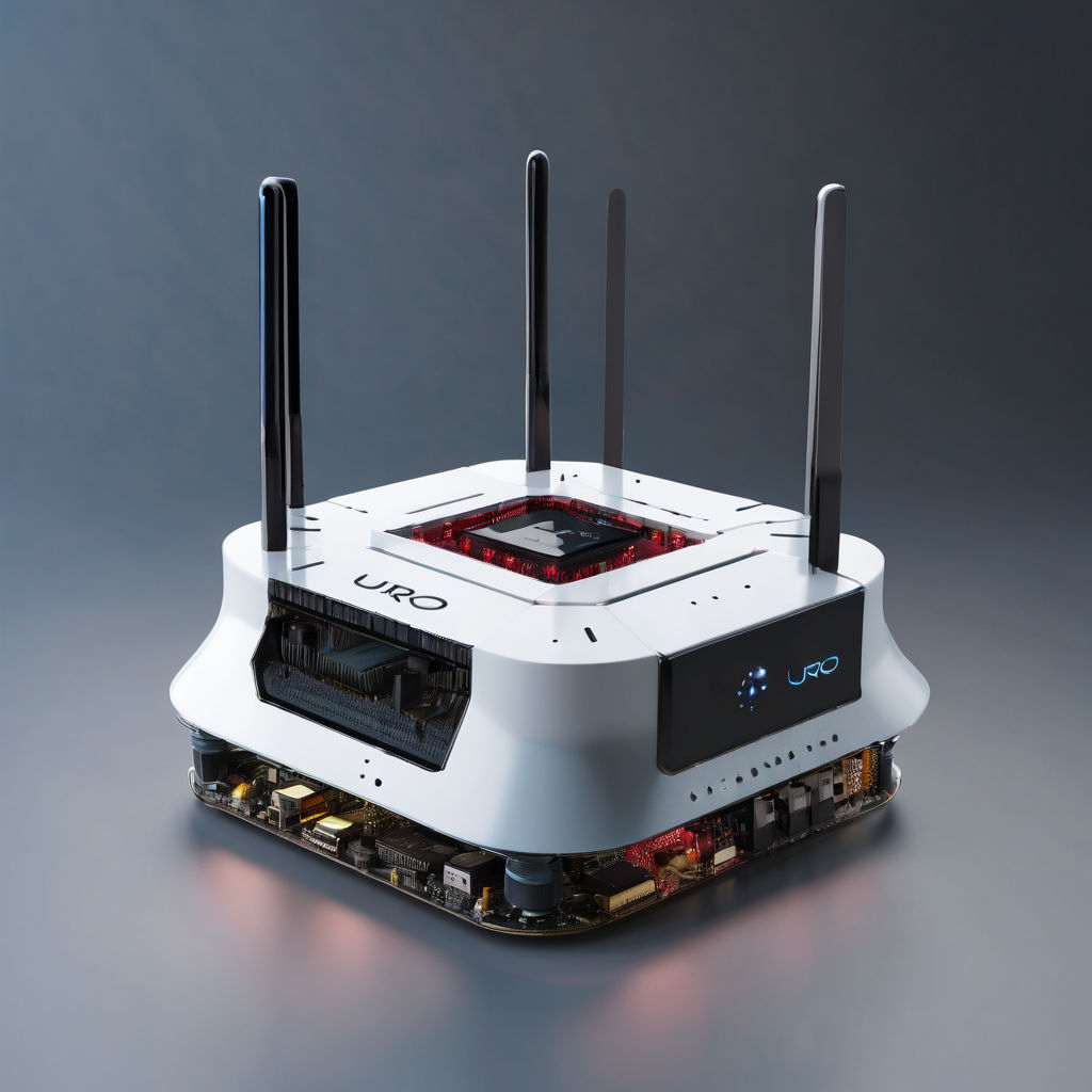 Futuristic router with motherboard saying URO by iLLuminate Au - Playground
