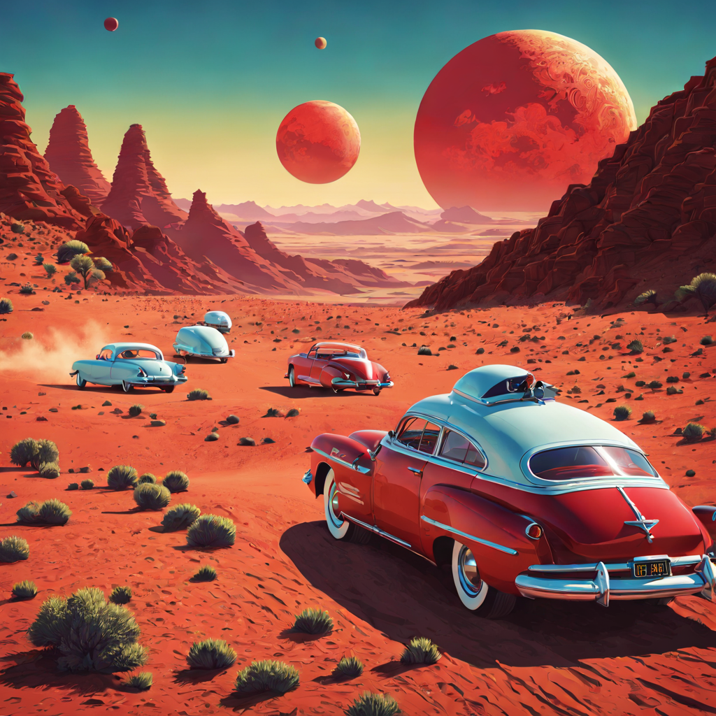 Create a 1950s comic book illustration of Kawakeb located in... by ...