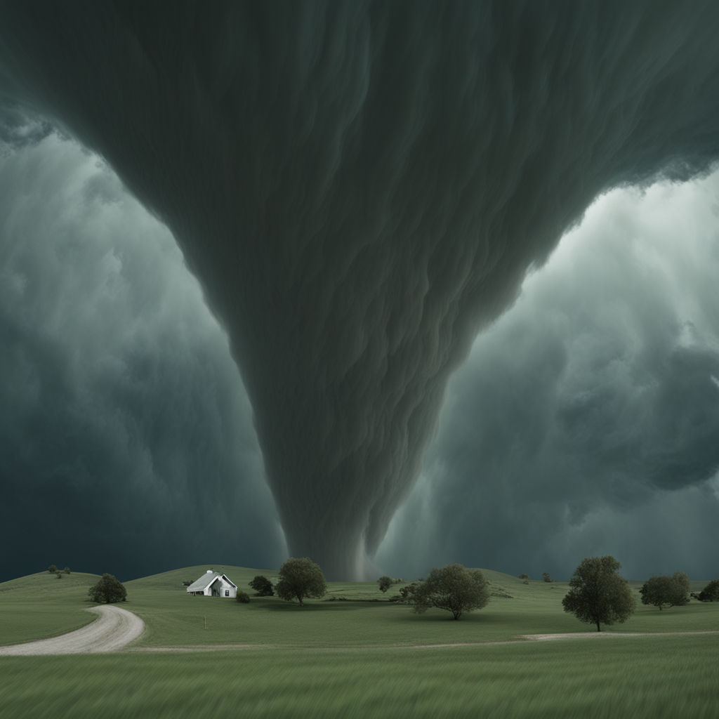 Inside a tornado deep depth out of frame image towards viewe... by ...