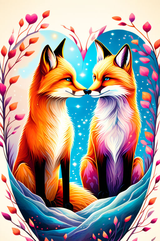 Two fox friends stare each other by Mikko Pohjolainen - Playground