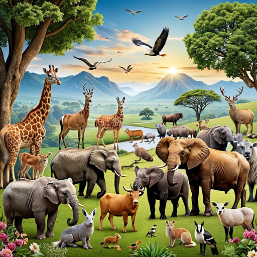 Land animals scene by Super Star - Playground