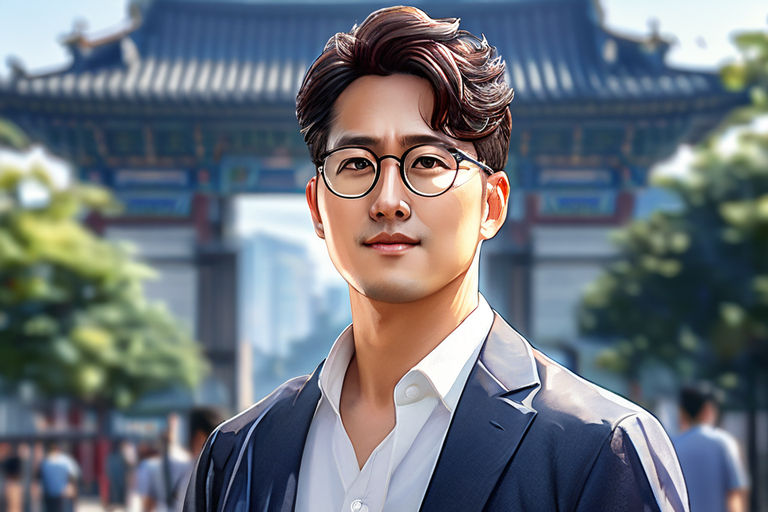 Handsome Korean Man In His Mid 40s Donning Horn Rimmed Glass By 450