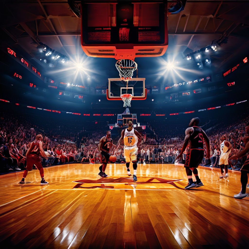 Vivid depiction of a captivating NBA scene replete with dyna... by ...