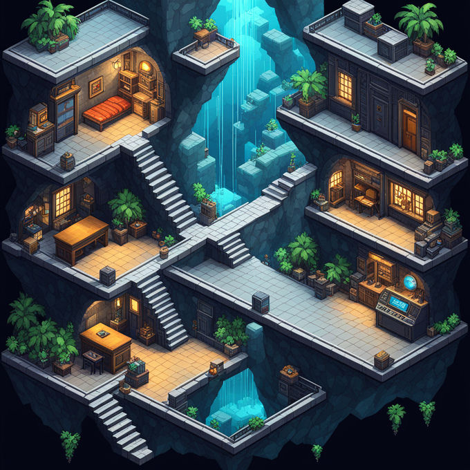 Isometric Metroidvania level design by Marz - Playground