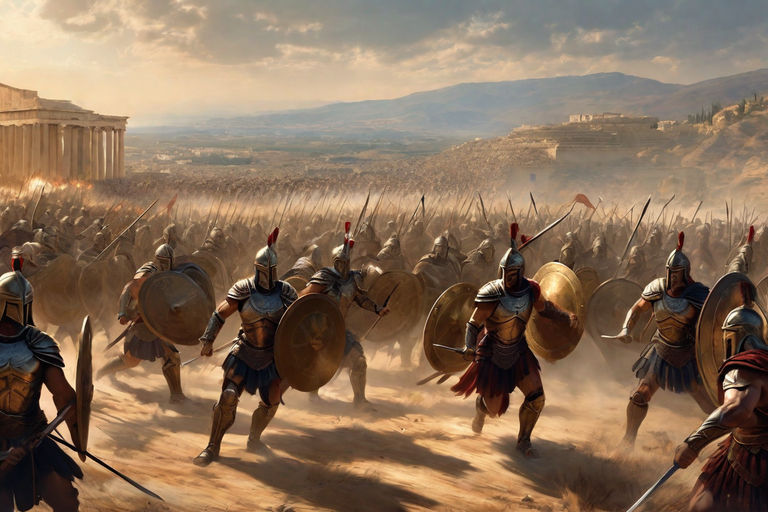 Spartan warriors clashing with the Athenian army by João Pedro Maier ...