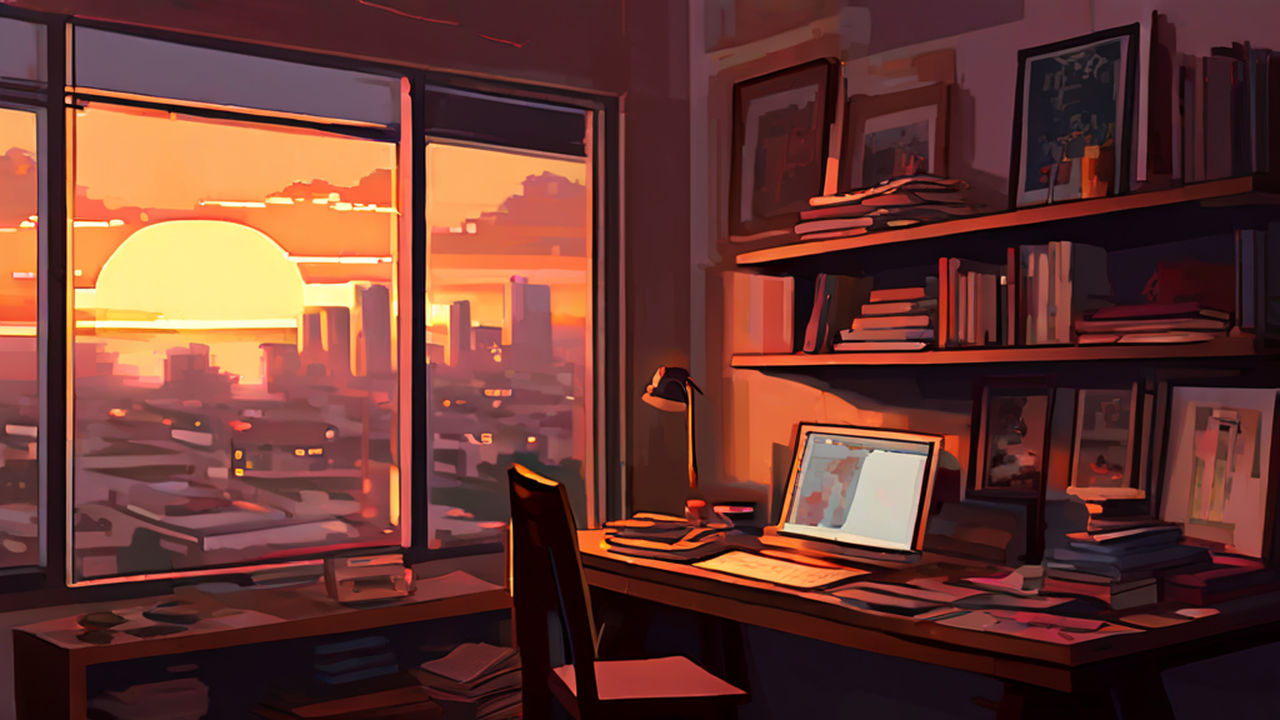 Pixel art depiction of an artist's studio in Tel Aviv by 따숨요가 - Playground