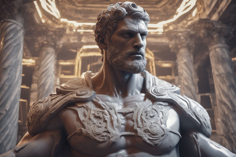 An ancient Trader Roman muscular man carved in marble by testedeapppara ...