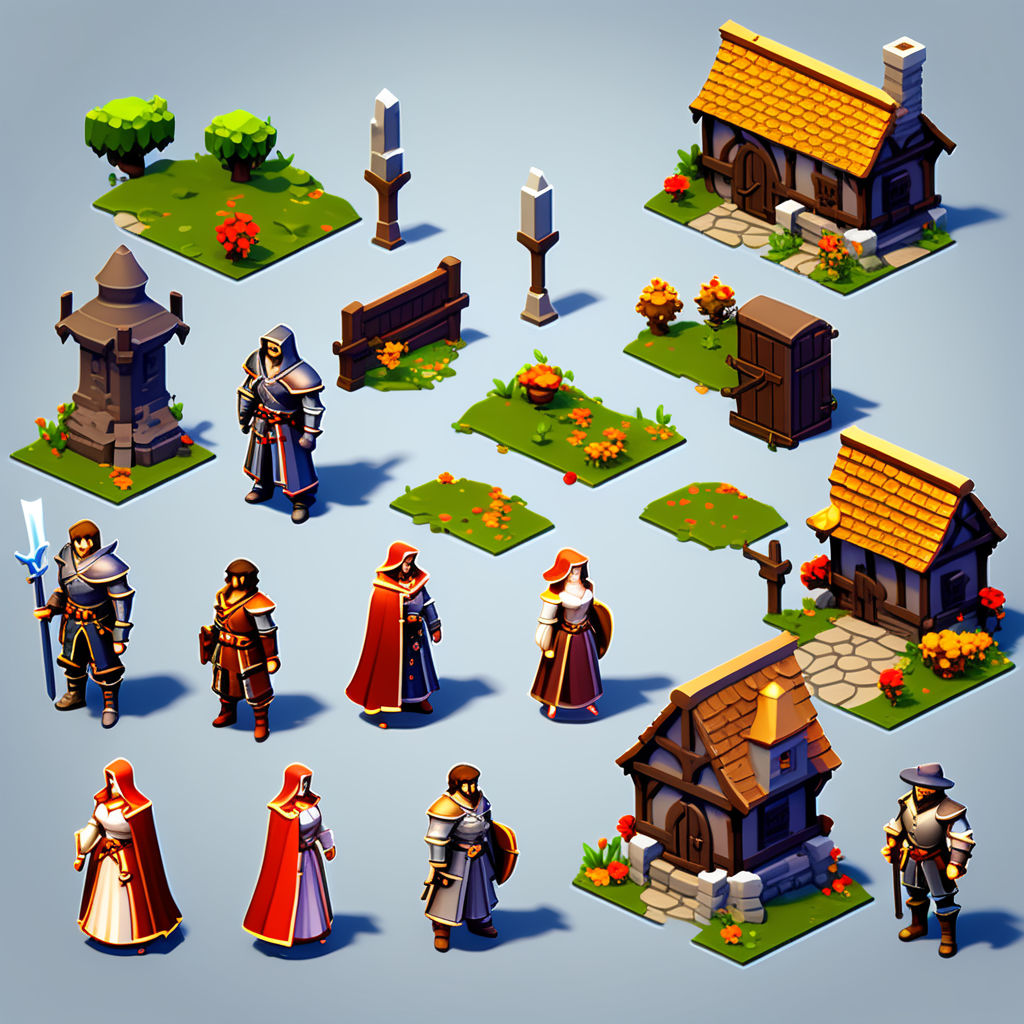 Isometric RPG character sprites for 2D game set in a medieva... by P.K ...