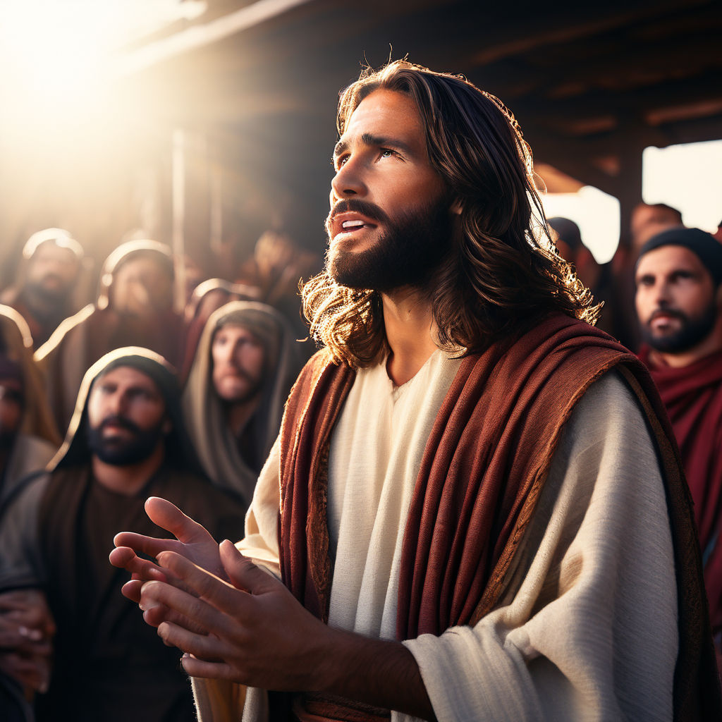 Jesus preaching to the people by Claudia Coelho - Playground