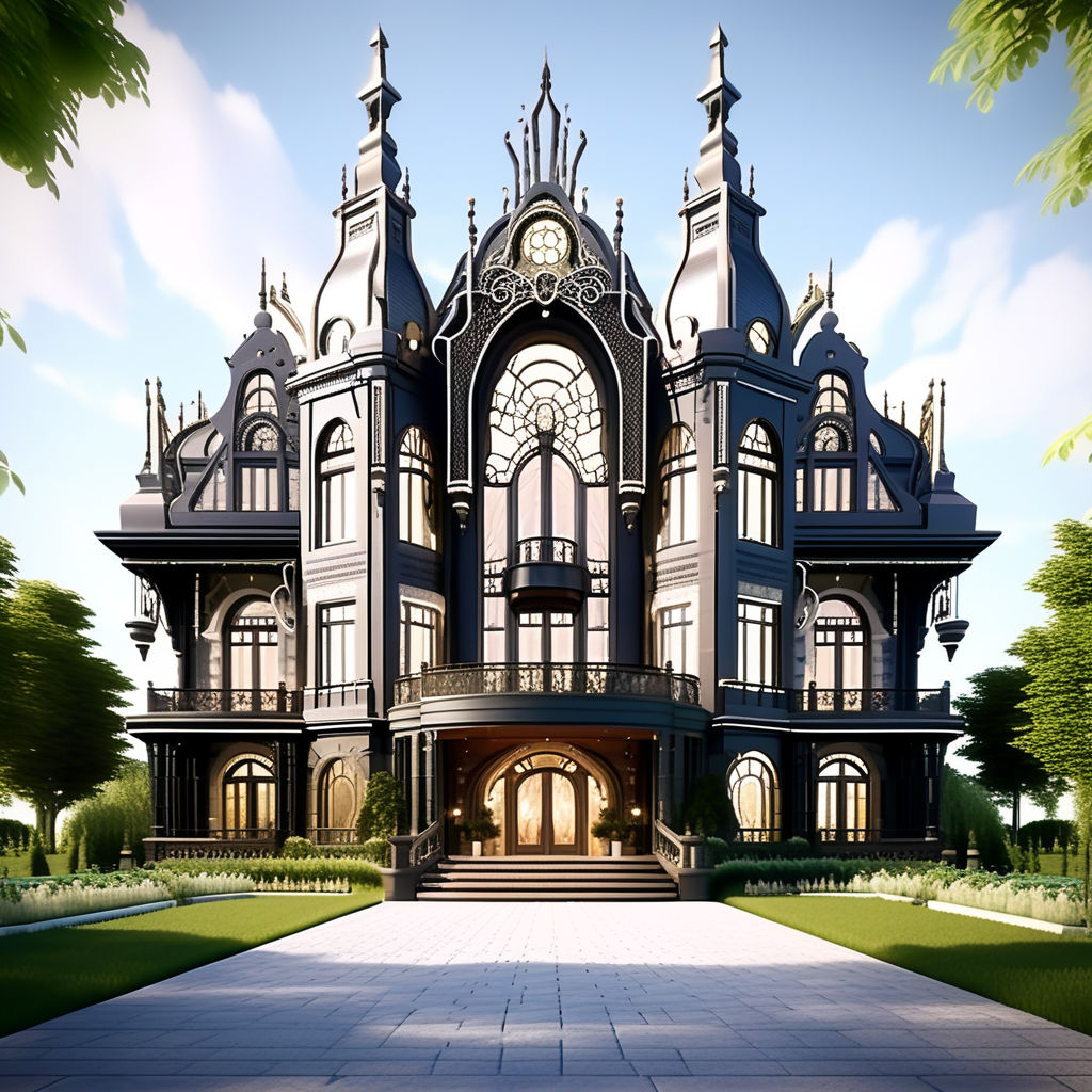 Symmetry gigantic mansion with tall roof by Andrea Palladio - Playground