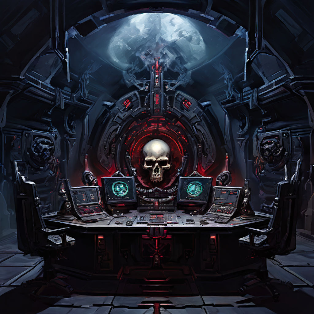 Painting of the command center of a gothic warhammer 40k rog... by ...