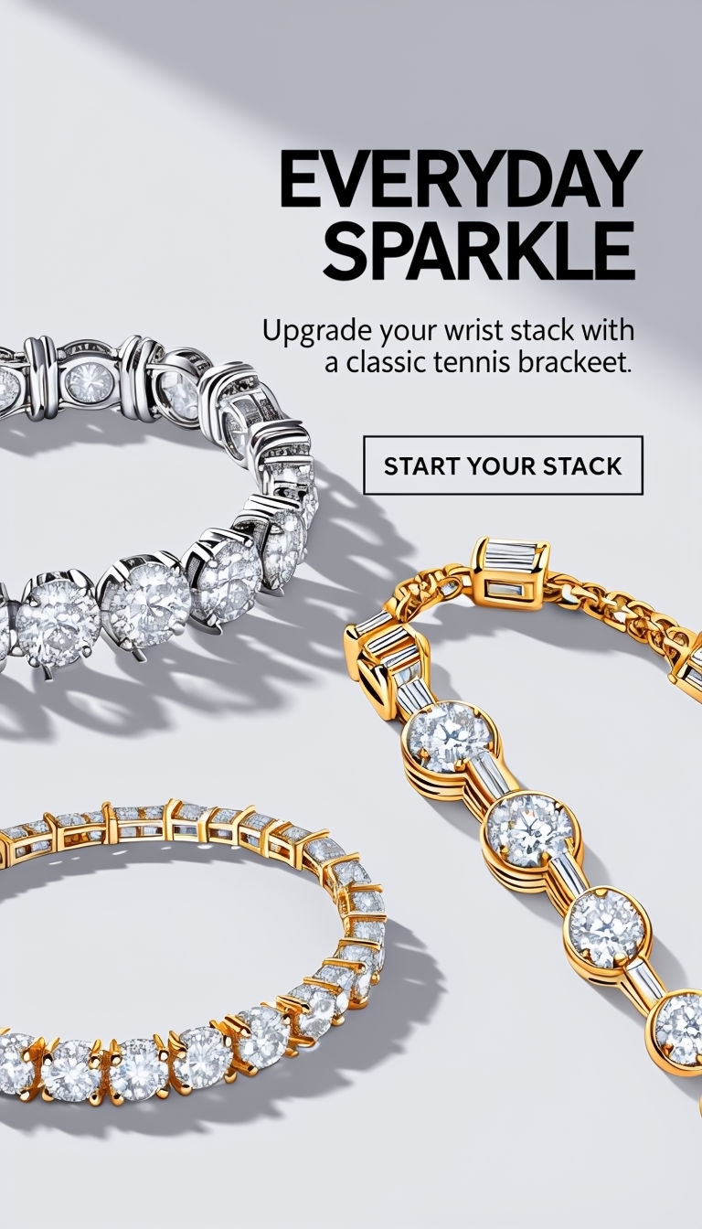 Elegant Tennis Bracelets Everyday Sparkle Product Advertisement Ads ...