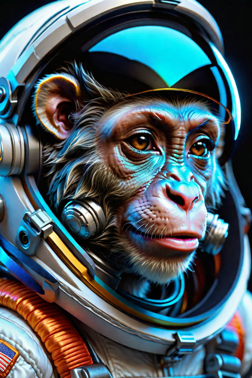 An a ultra realistic image of a Moon Monkey with a space sui... by One ...