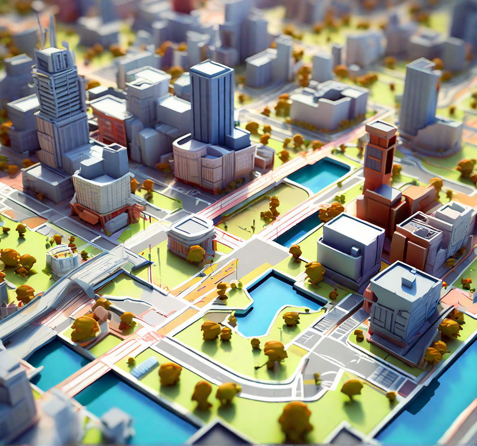 A 3D Street Map of a Fictional City by Mike S - Playground