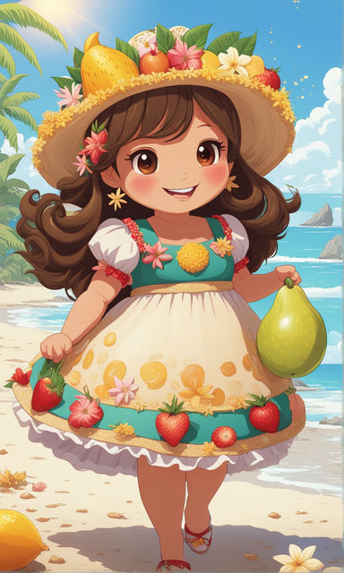 A rd cartoon chibi chubby kawaii little girl dressed as lati... by ...