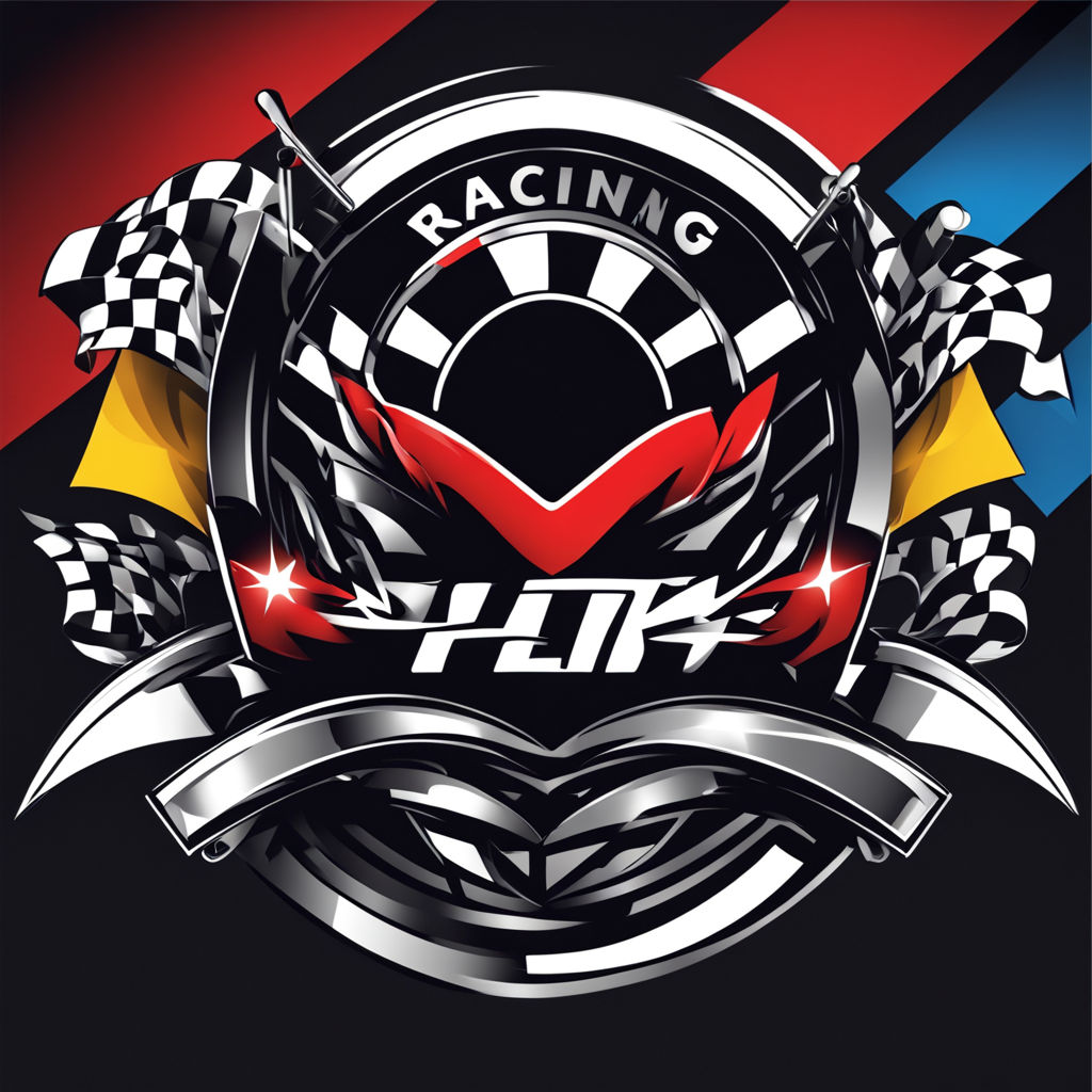 RACING TEAM RACING LOGO WITH RACING FLAGS by Marcos Maldonado - Playground