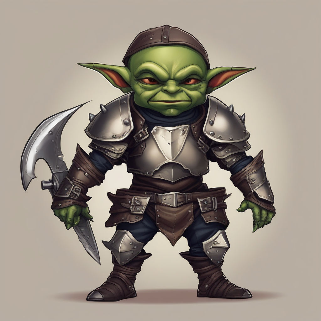 Full body chibi goblin in leather battle armor by Maritza Morales ...