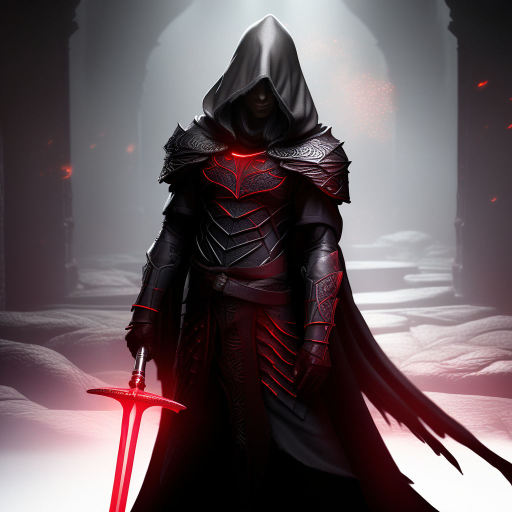 Male drow with two swords armor and red dragonscale cloak in... by ...