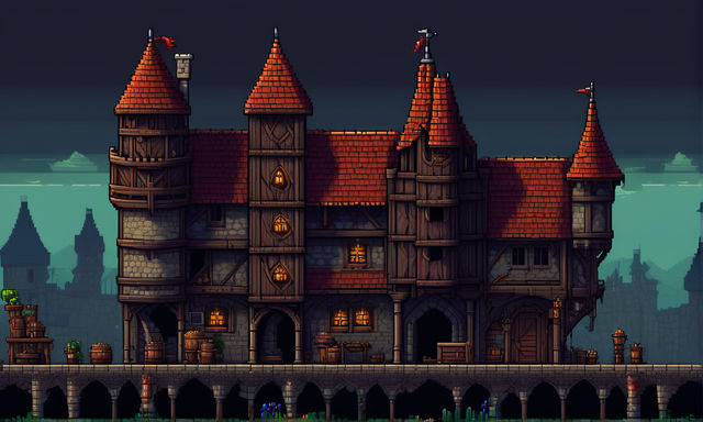 Colored pixel art 2D side-scroller cinematic platformer styl... by ...