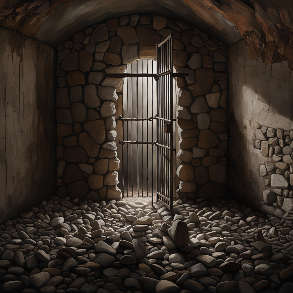 Prison cell barred by sturdy iron in a stark portrayal of co... by ... Prison cell barred by sturdy iron in a stark portrayal of co... by ...