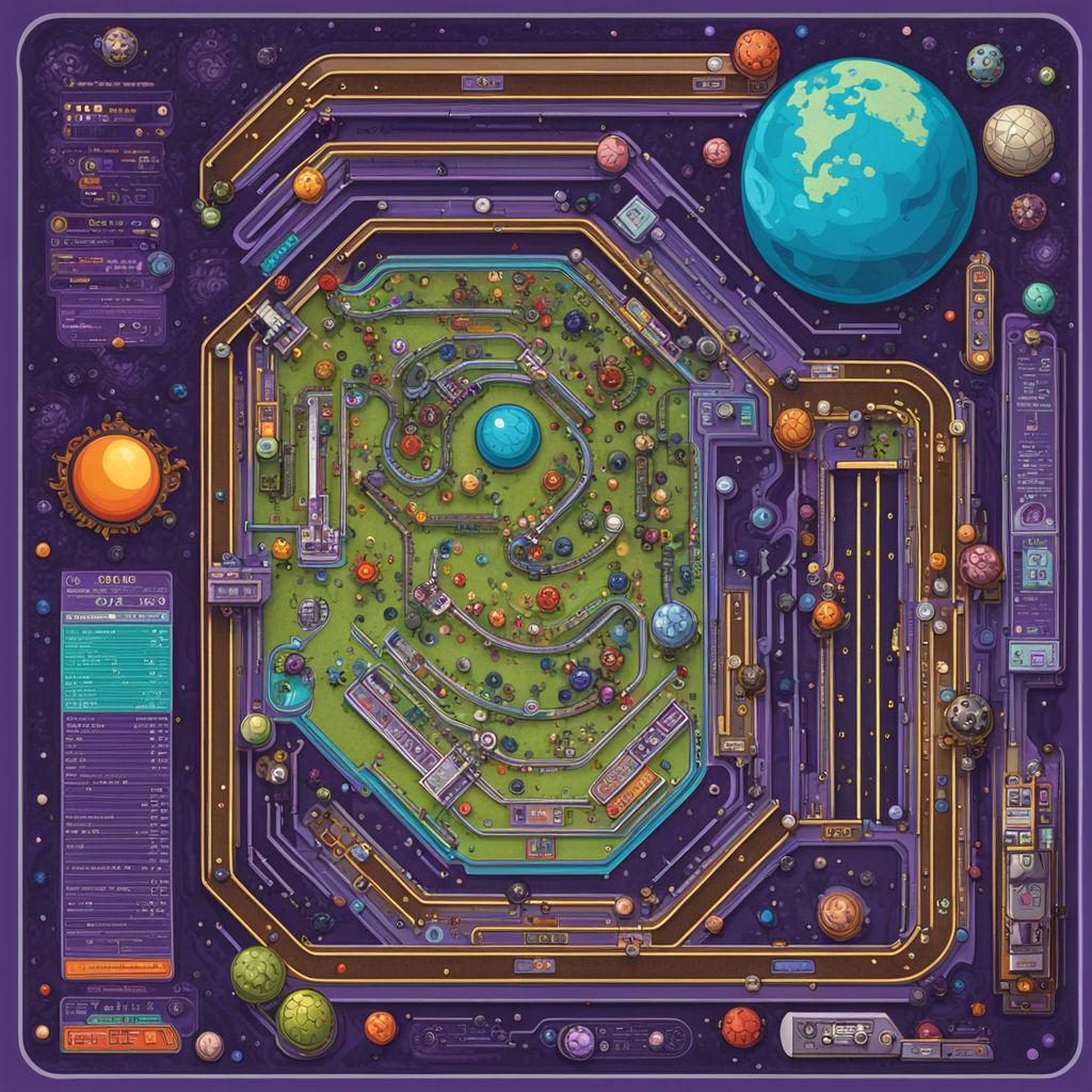 Classic pinball machine playfield layout themed with space e... by Alex ...