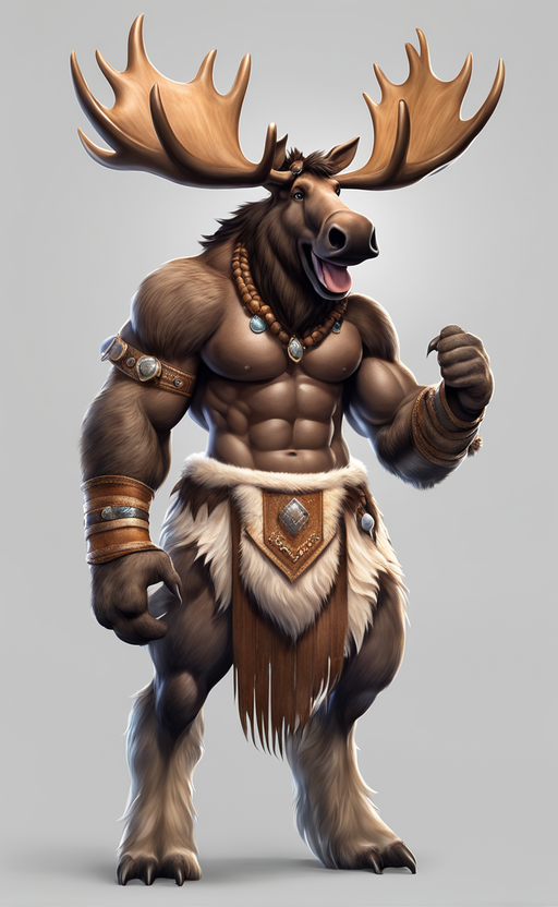Anthropomorphic moose barbarian by Oskari Mahlio - Playground