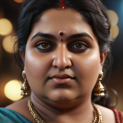 Create a realistic image of beautiful Indian fat woman face by Sweety ...