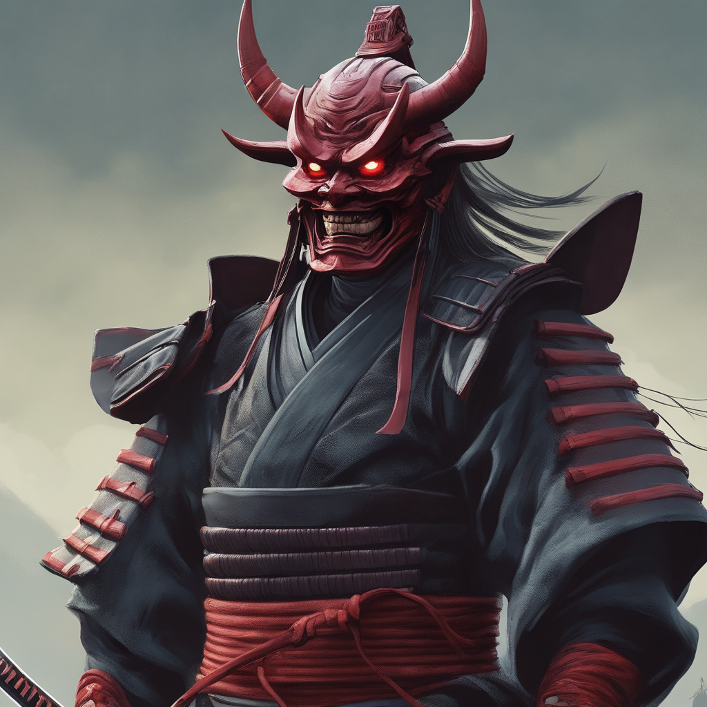 Demon samurai mask by NirloX - Playground