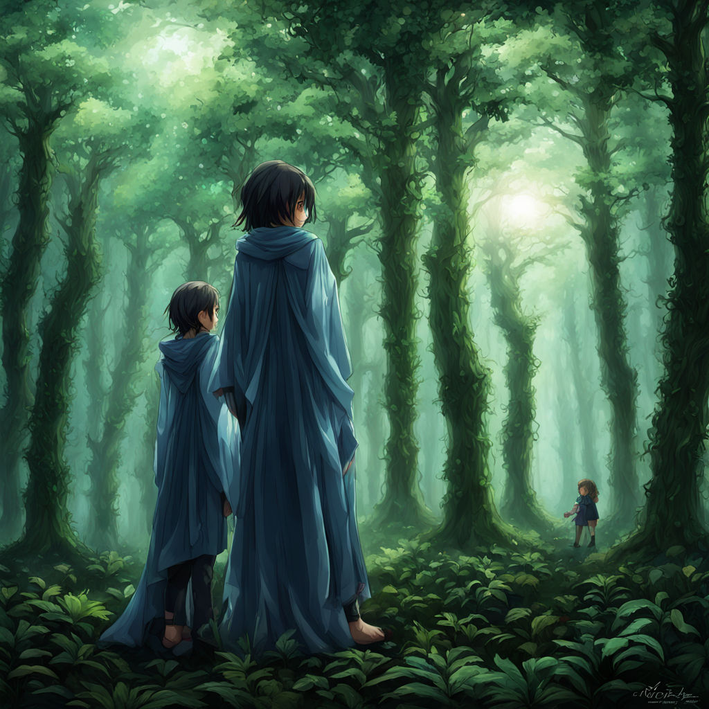 Child Rimuru Tempest and his twin sister Mysterious standing... by ...